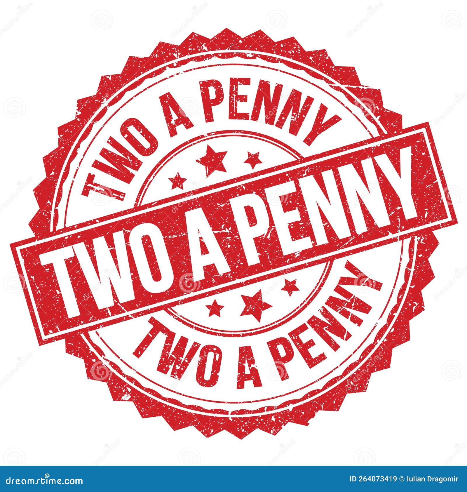 TWO a PENNY Text on Red Round Stamp Sign Stock Illustration ...