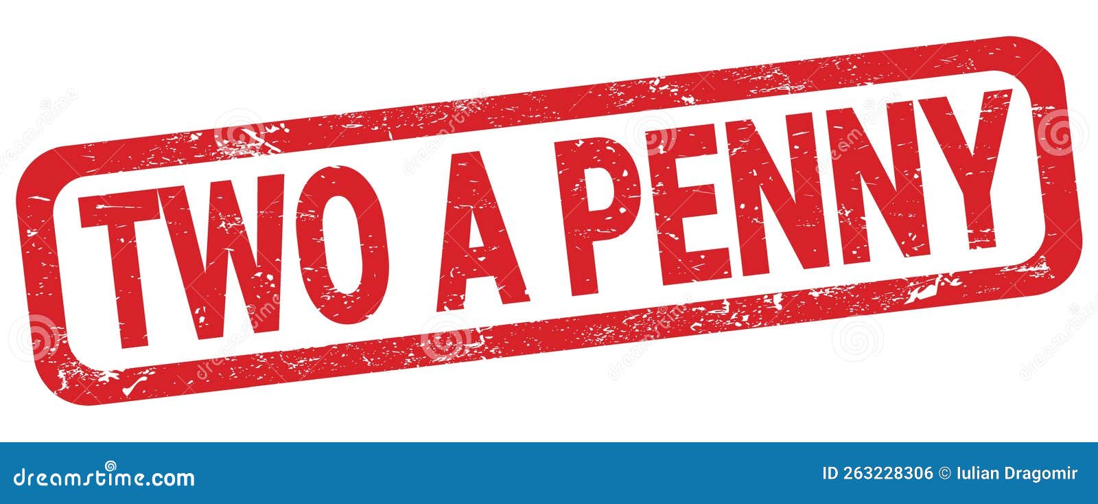 TWO a PENNY Text Written on Red Rectangle Stamp Stock Illustration ...