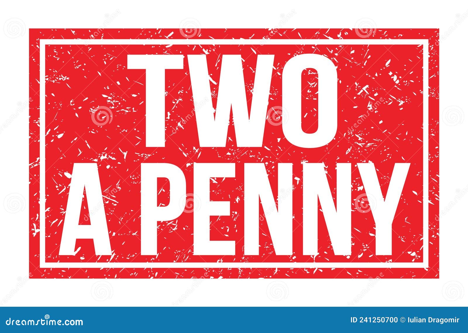 TWO a PENNY, Words on Red Rectangle Stamp Sign Stock Illustration ...