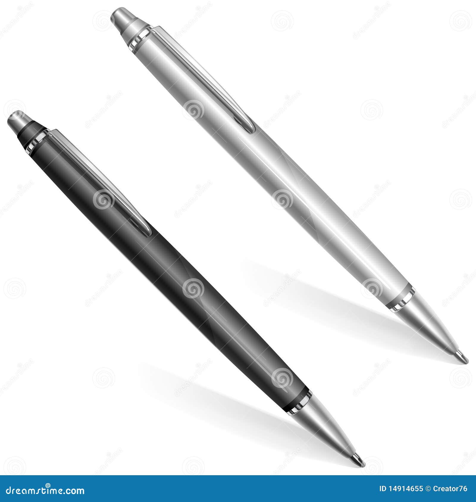 Two pens stock vector. Illustration of supplies, group - 14914655