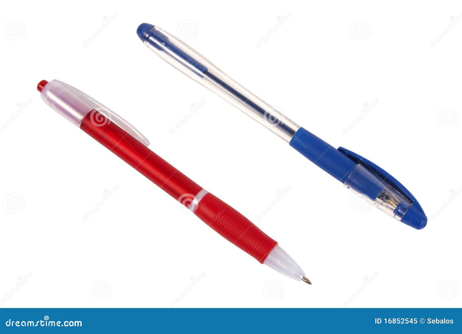 Two pens in diagonal stock image. Image of blue, writing - 16852545