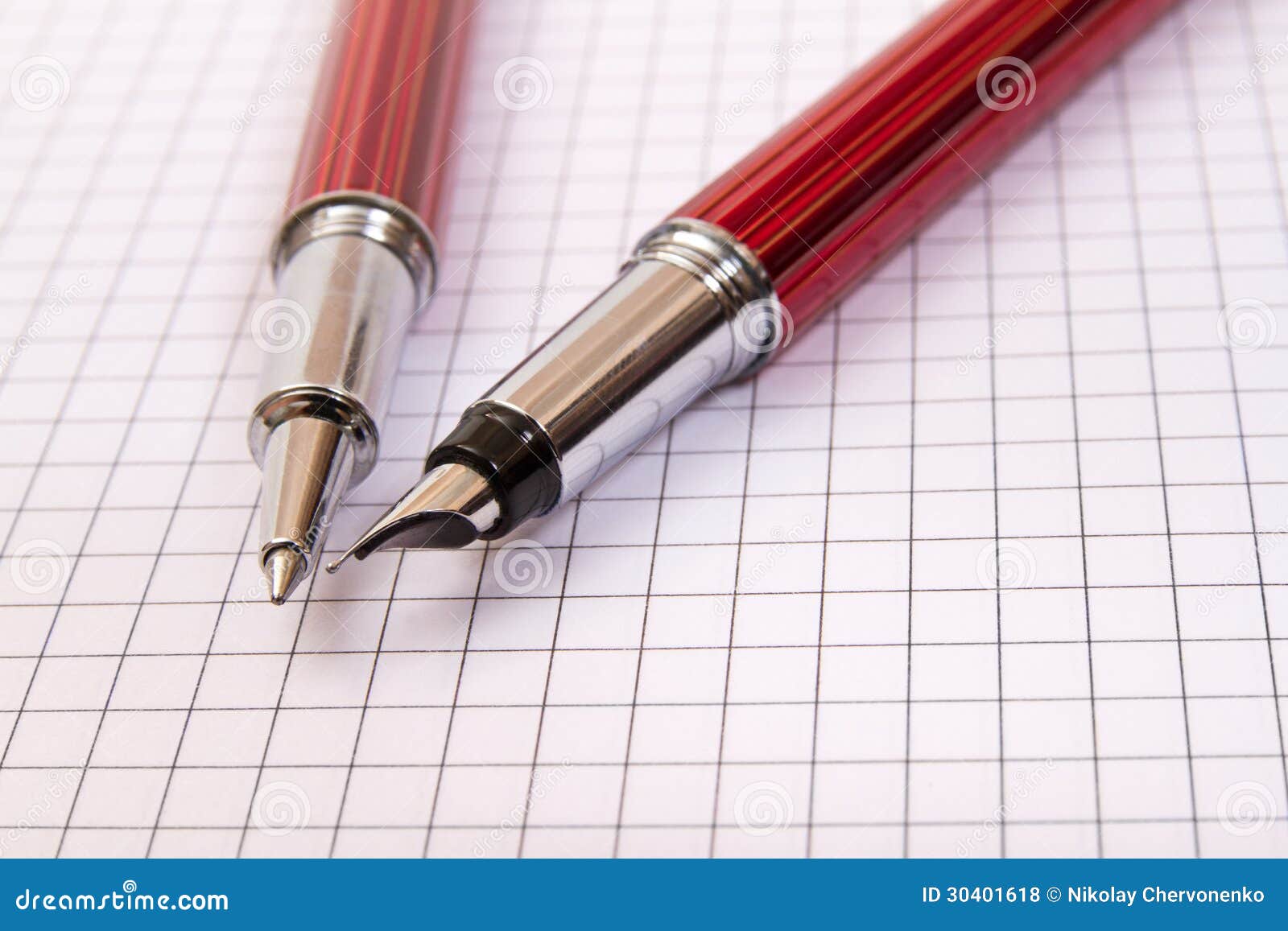 Two Pens on a Notebook Close Up Stock Photo - Image of document, open ...