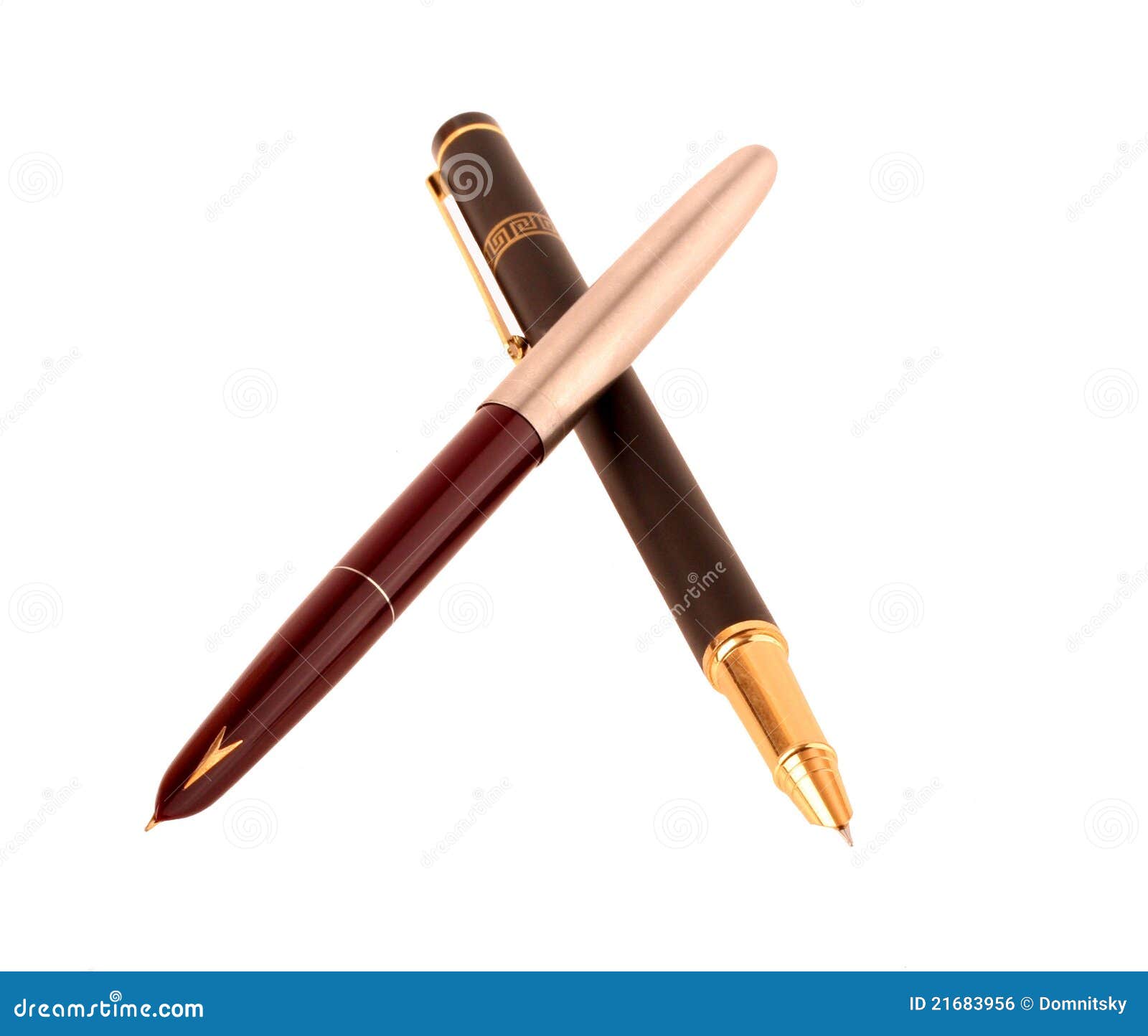 Two Pens on a White Background Stock Photo - Image of letters, message ...