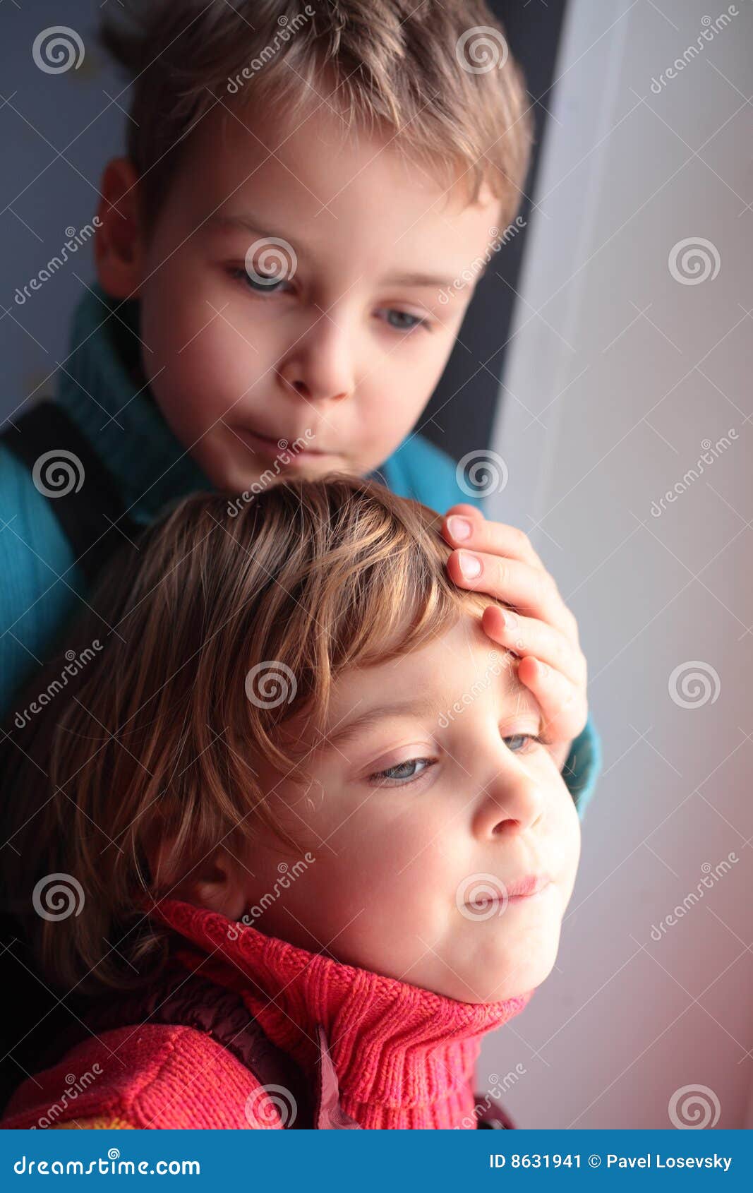 Two pensive children stock image. Image of beauty, contemplation - 8631941