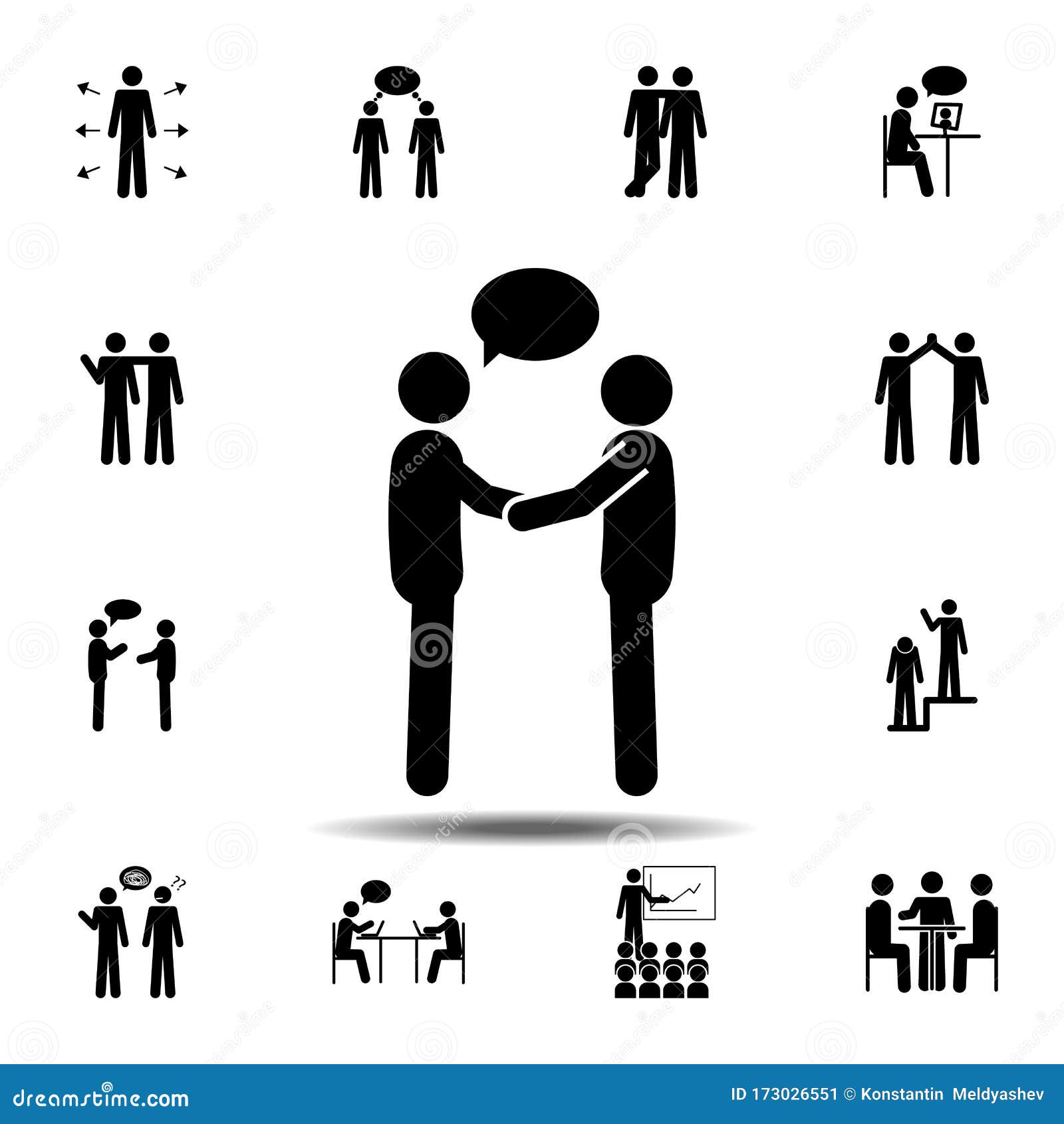 Two People Agree Icon. Simple Glyph, Flat Vector Element of People ...