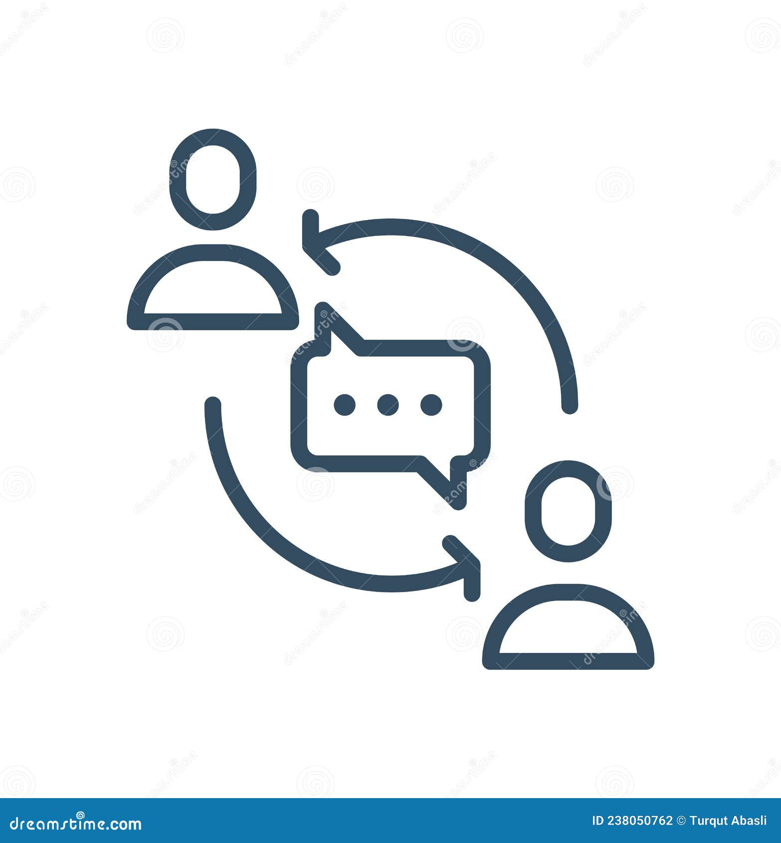 Two People with Arrows and Chat Bubble. User Connection Concept Stock ...