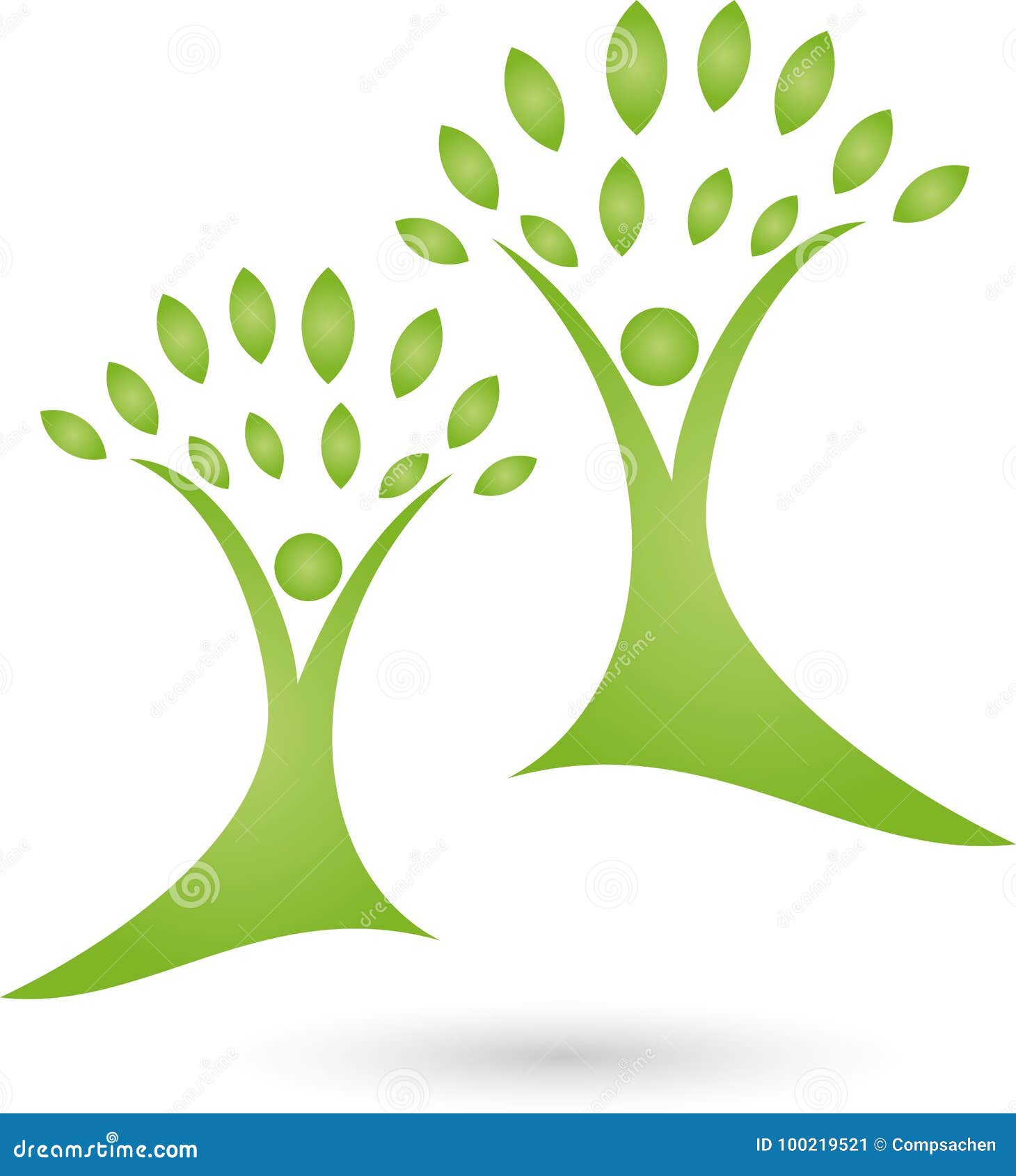 Two People As Trees, Trees and Gardener Logo Stock Vector ...