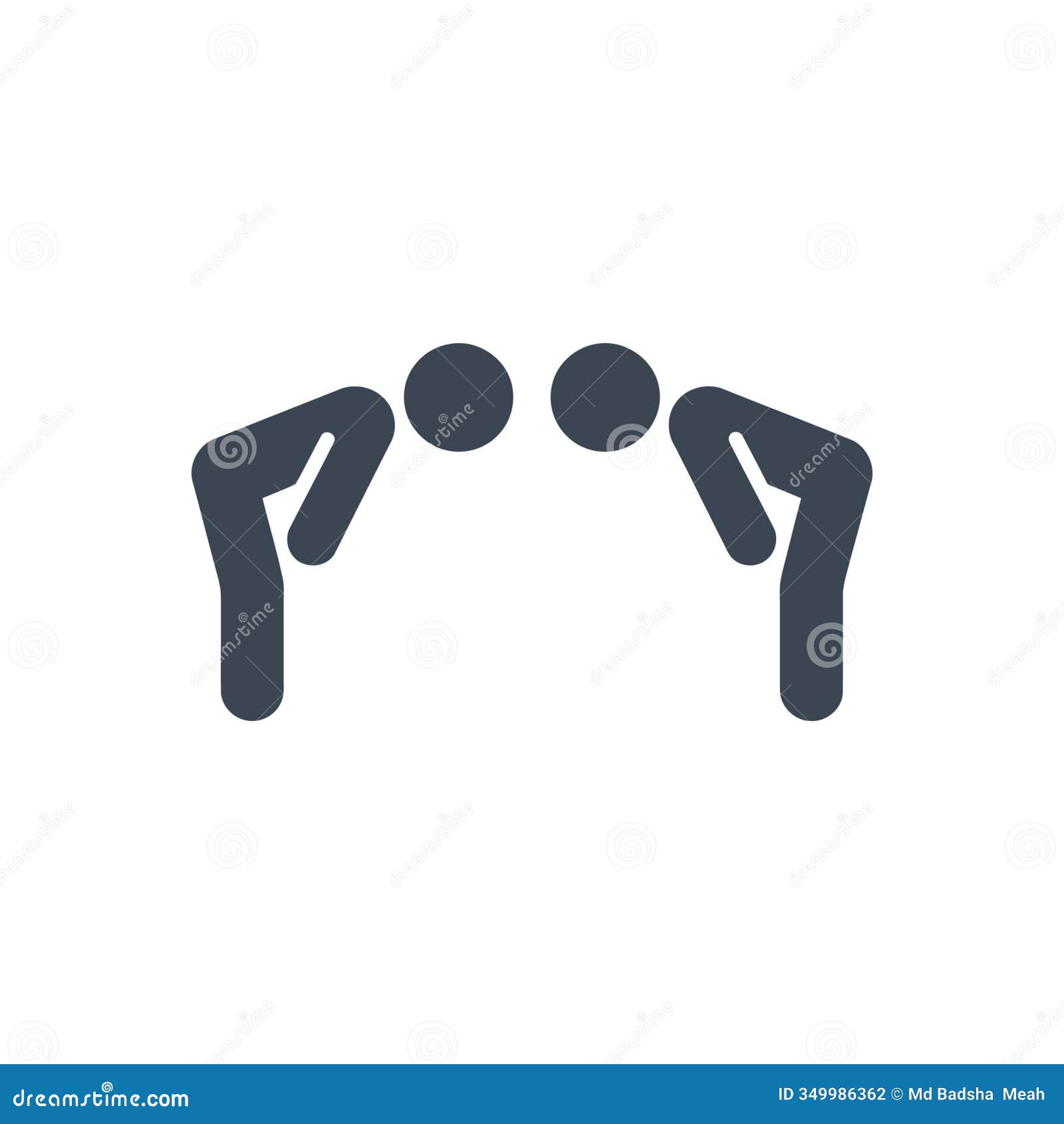 Two People Bowing Icon stock illustration. Illustration of symbol ...