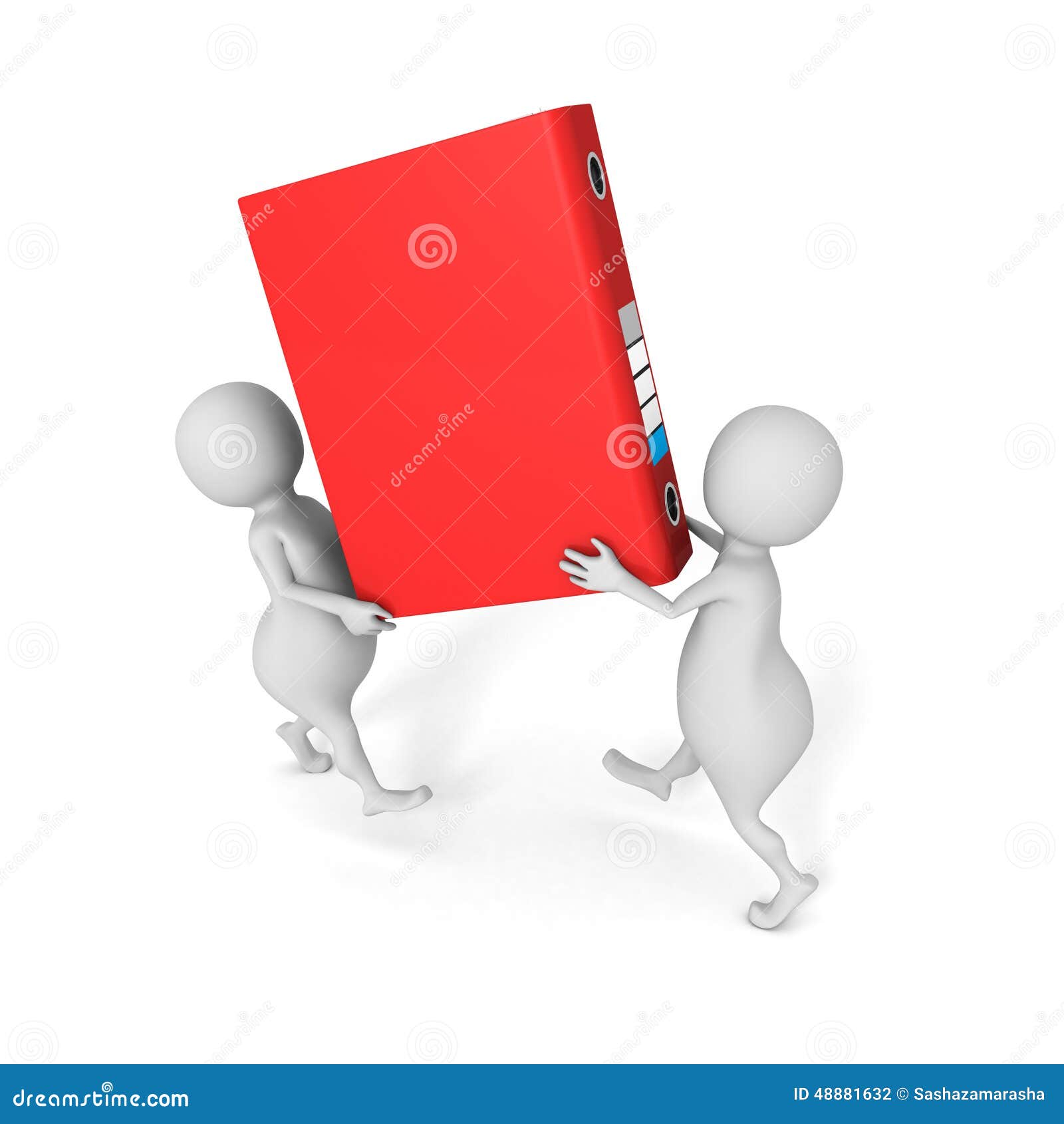 Two People Carry Red Office Document File Ring Binder Stock ...