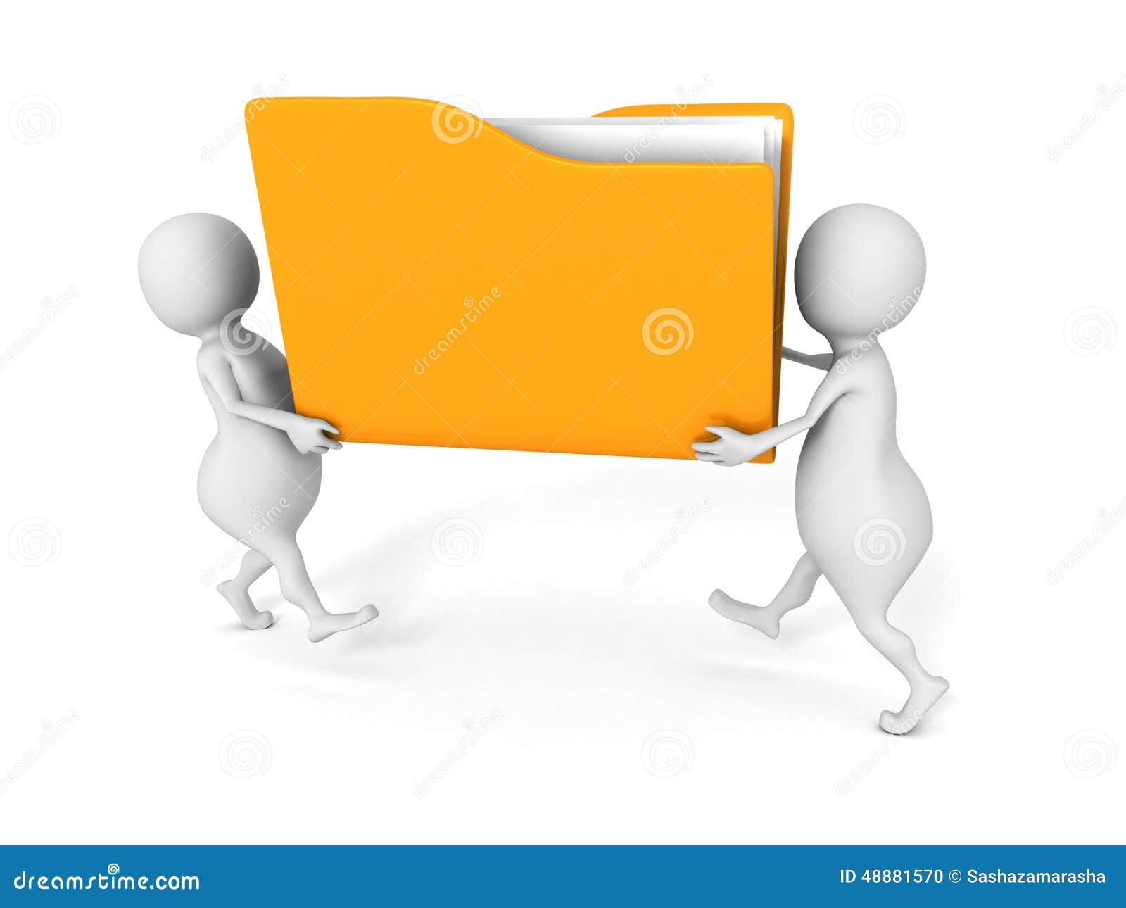 Two People Carry Yellow Office Document Paper File Folder Stock ...