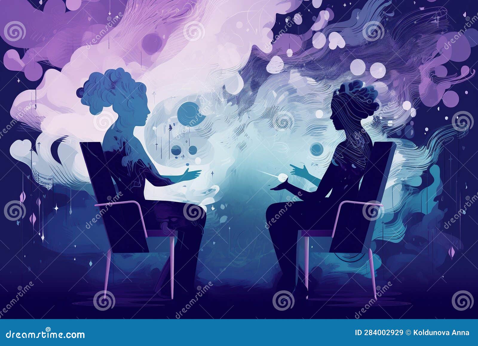 Two People in Chairs Talking, Concept of Conversation Dynamics, Created ...