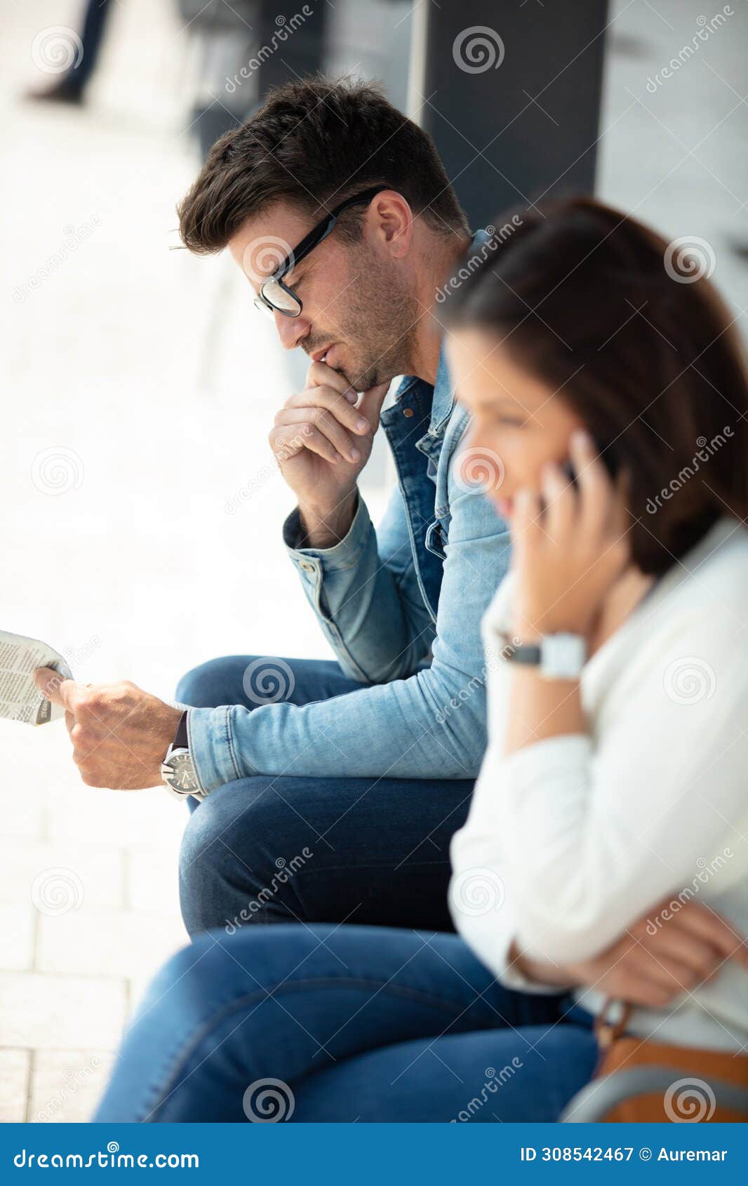 Two People Chatting at Bus Stop Stock Image - Image of long, diversity ...