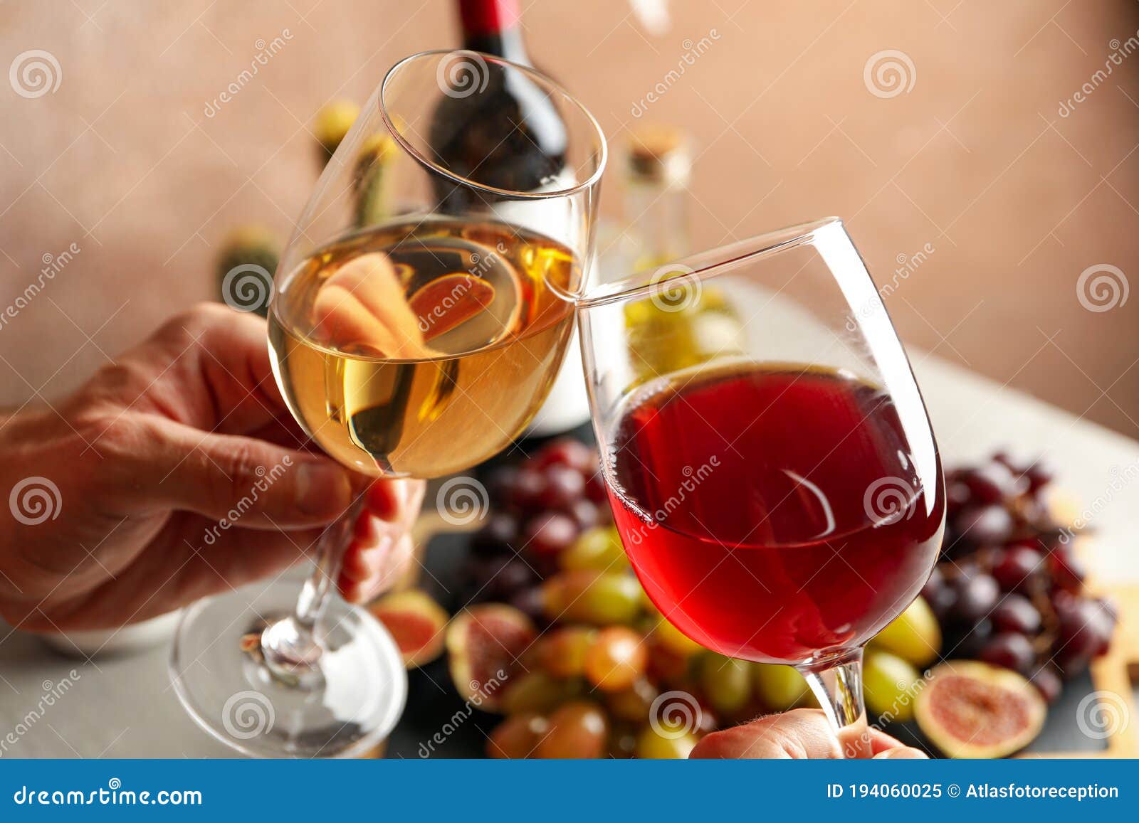 Two People Cheer with Wine Glasses Stock Image - Image of grape ...