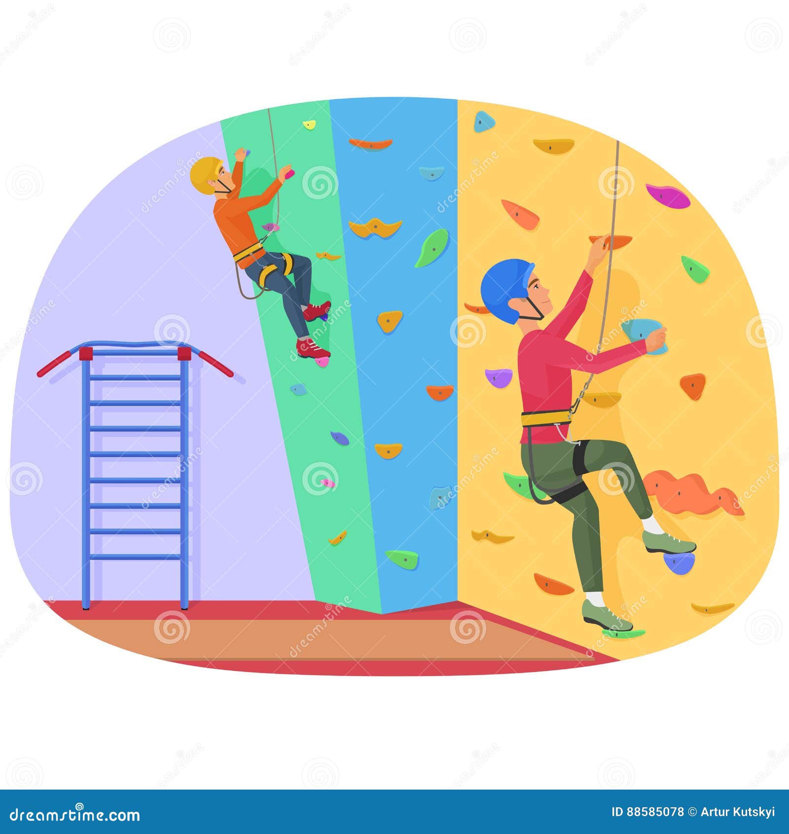 Climbing Wall Cartoon