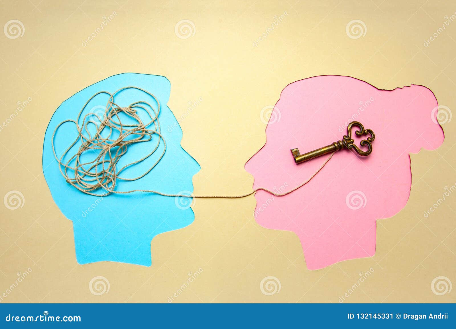 Two People Communicate Face To Face, Man and Woman. Concept Decoding ... Two People Communicate Face To Face, Man and Woman. Concept Decoding ...