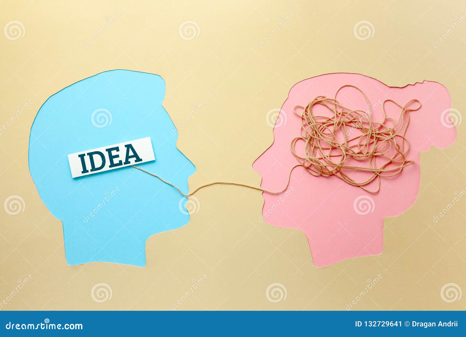 Two People Communicate Face To Face, Man and Woman. Concept Decoding ...