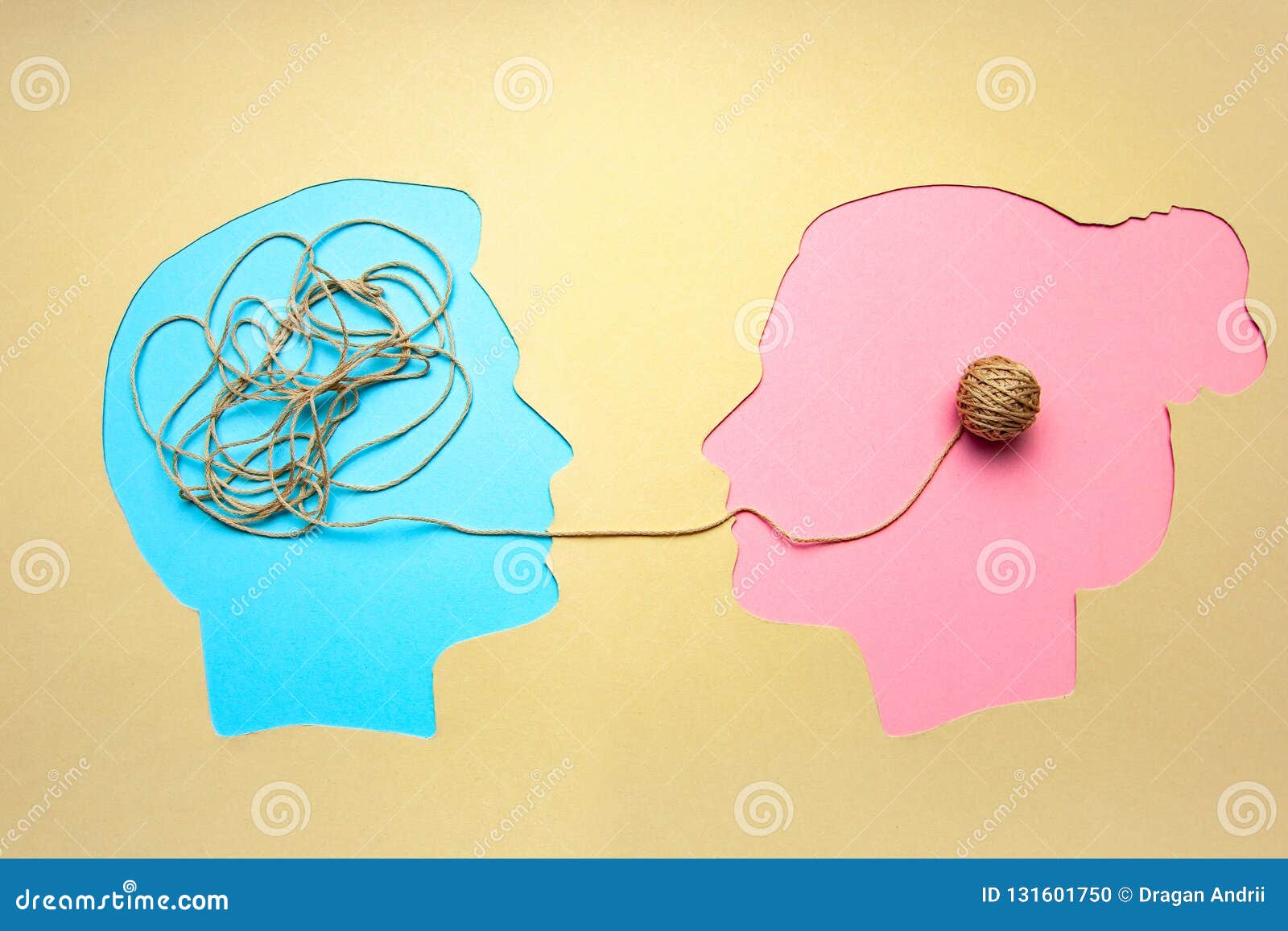 Two People Communicate Face To Face, Man and Woman. Concept Decoding ... Two People Communicate Face To Face, Man and Woman. Concept Decoding ...