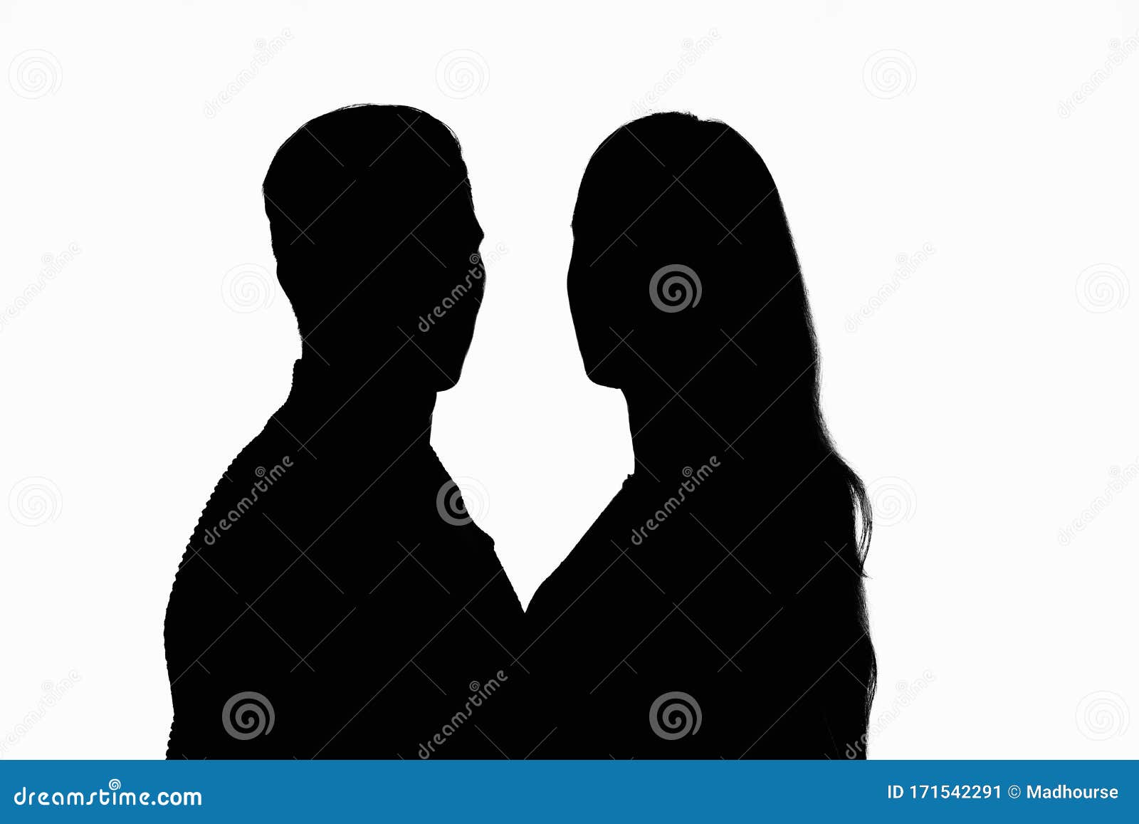 Two People in a Counter-light Looked into the Frame Stock Image - Image ...