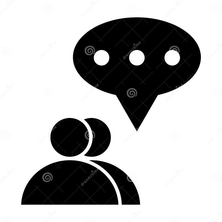Two People Dialogue Solid Icon. Two Users Chat Vector Illustration ...