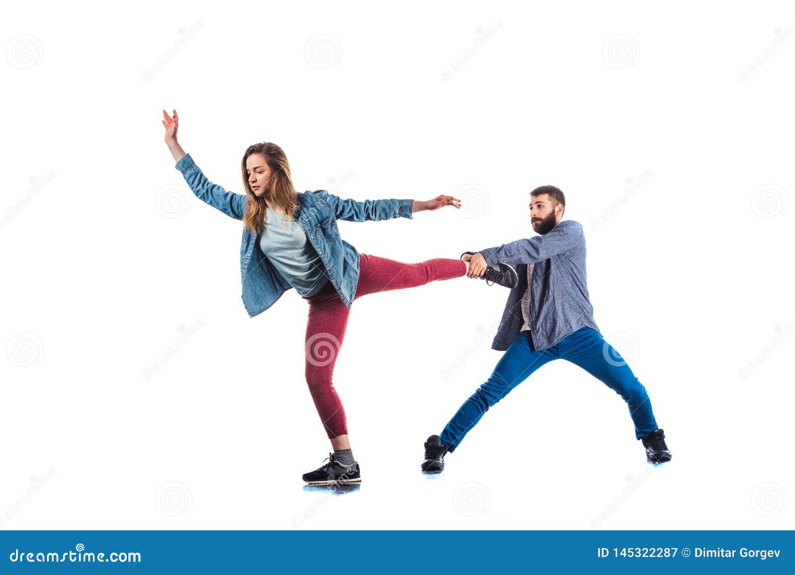 Two people doing aerobic stock image. Image of couple - 145322287