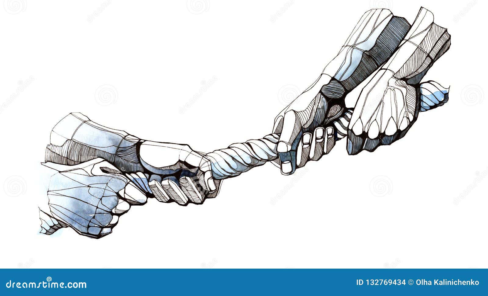 Hands stock illustration. Illustration of struggle, pulling - 132769434
