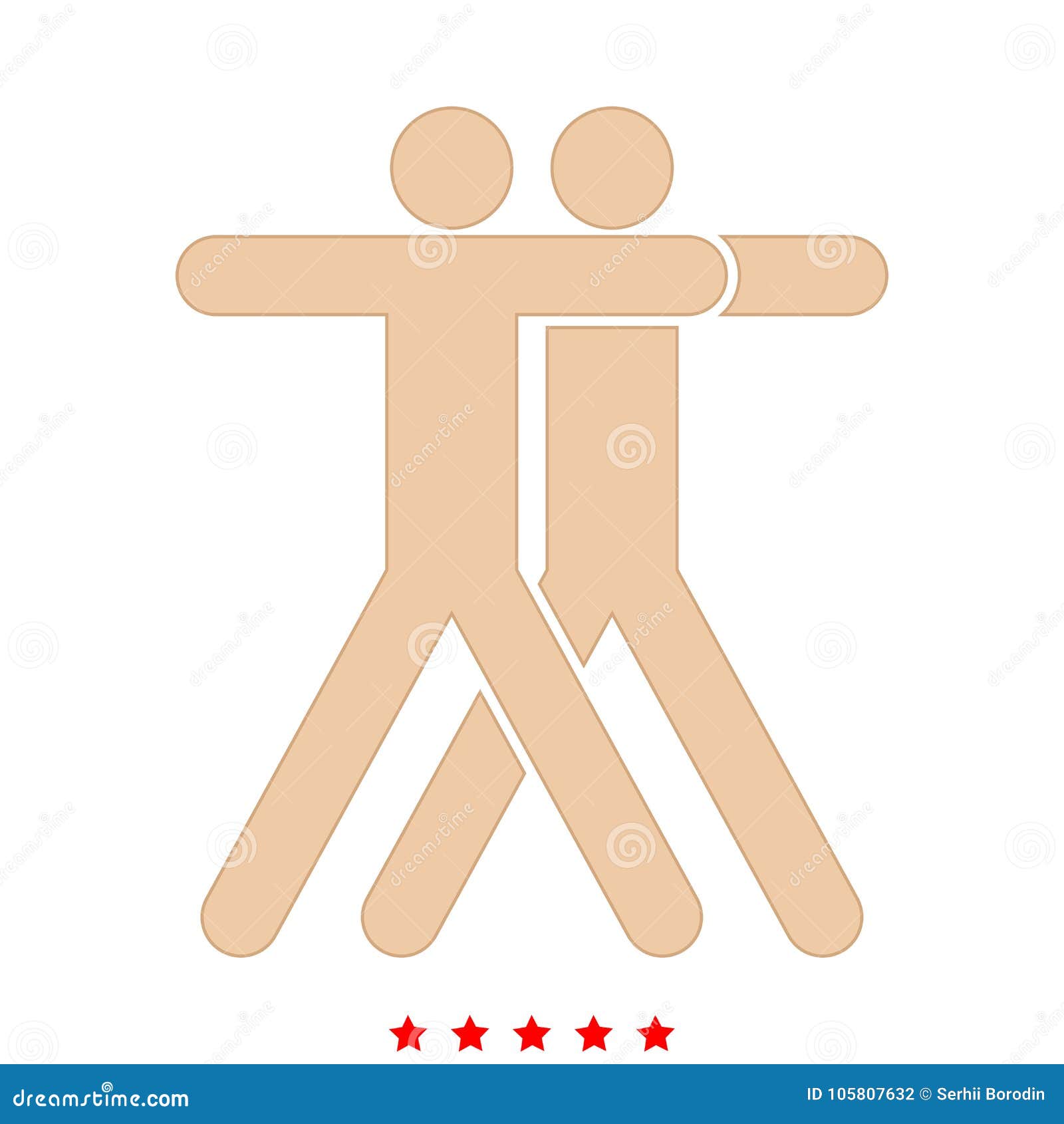 Two People Embracing Icon . Different Color Stock Vector - Illustration ...