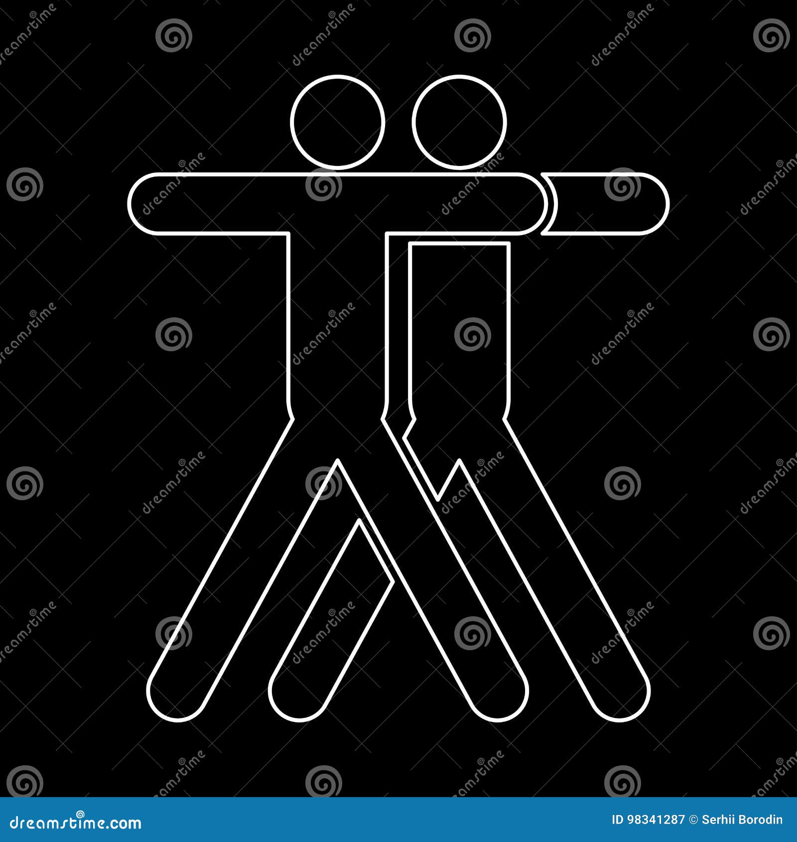 Two People Embracing White Color Icon . Stock Vector - Illustration of ...