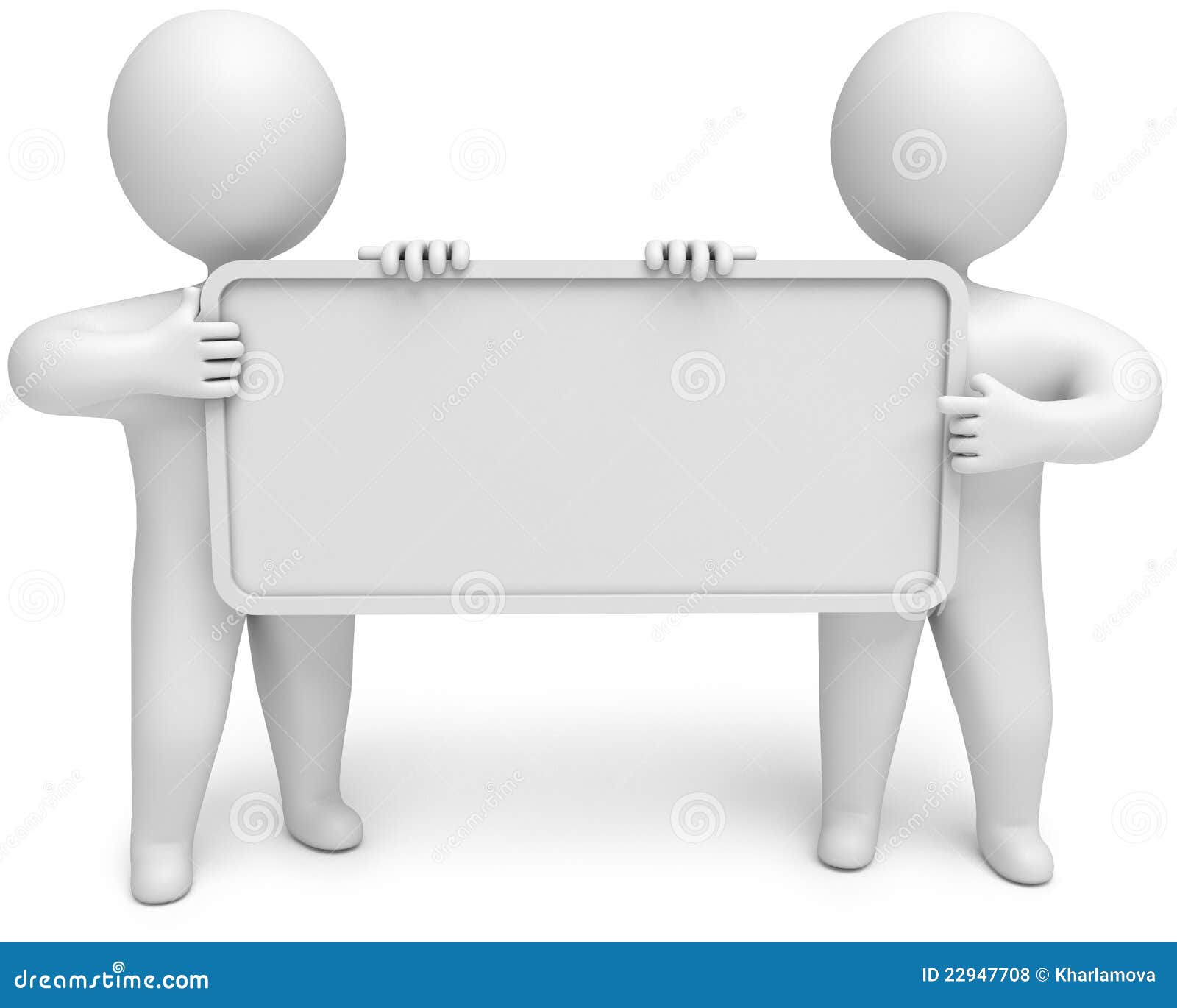 Two People with an Empty Signboard in Hands Stock Illustration ...