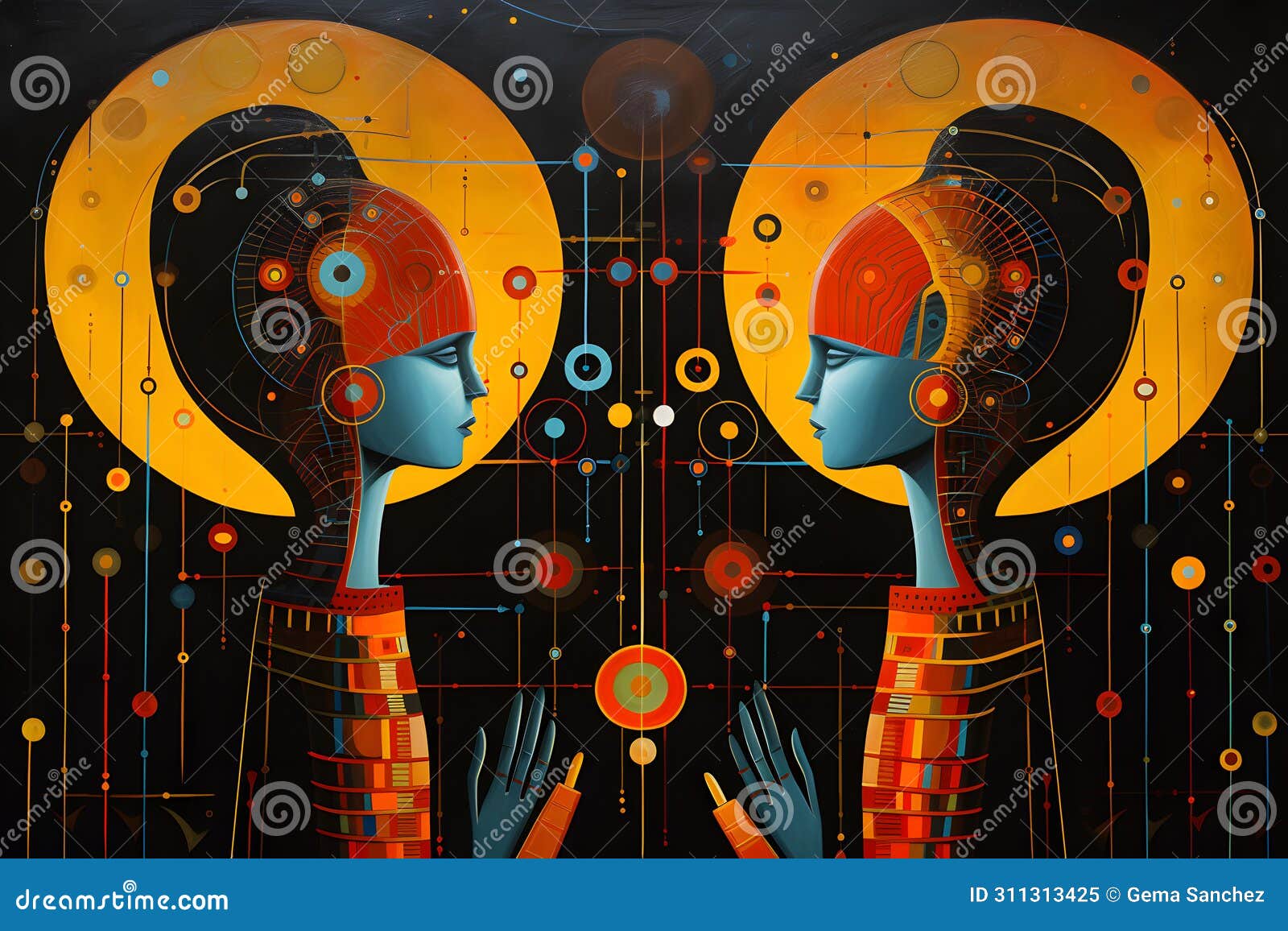 Two People Face To Face from Different Cultures Communicating Stock ...