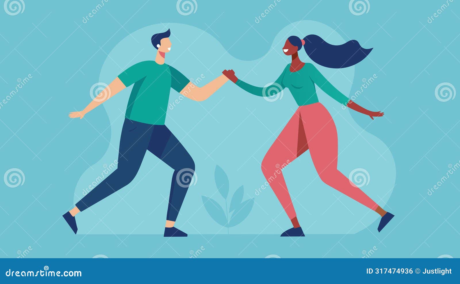 Two People Facing Each Other One Mirroring the Others Every Dance Step ...