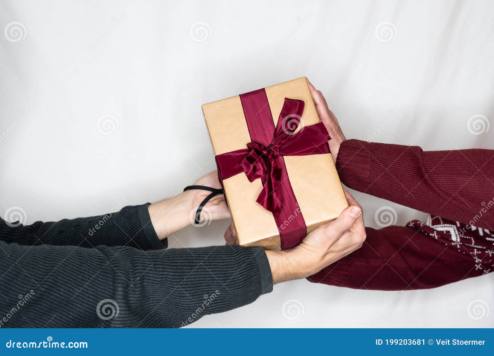Two People Fight for a Present Stock Image - Image of greed, christmas ...