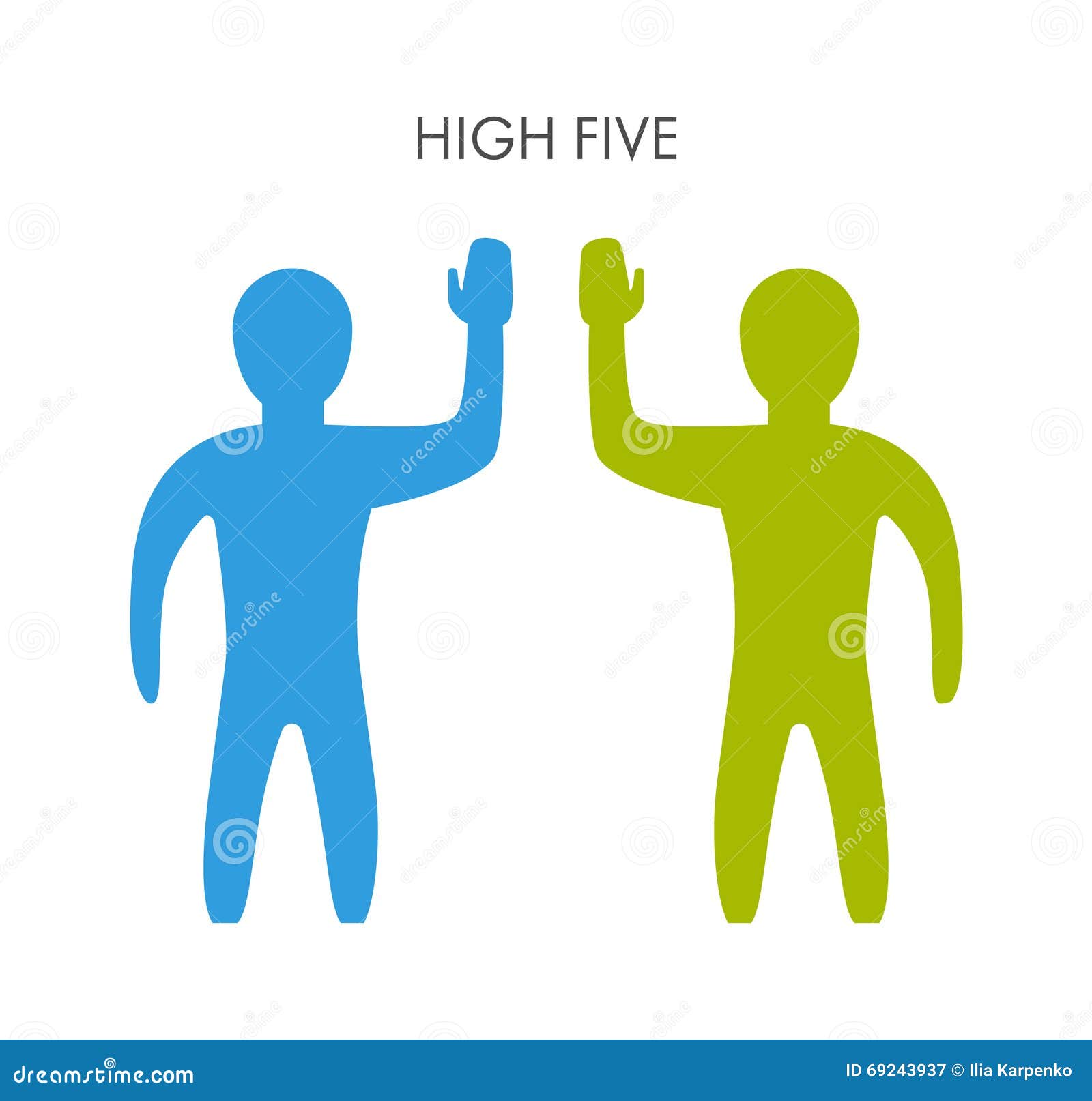 Two People and a Friendly High Five. Stock Illustration - Illustration ...