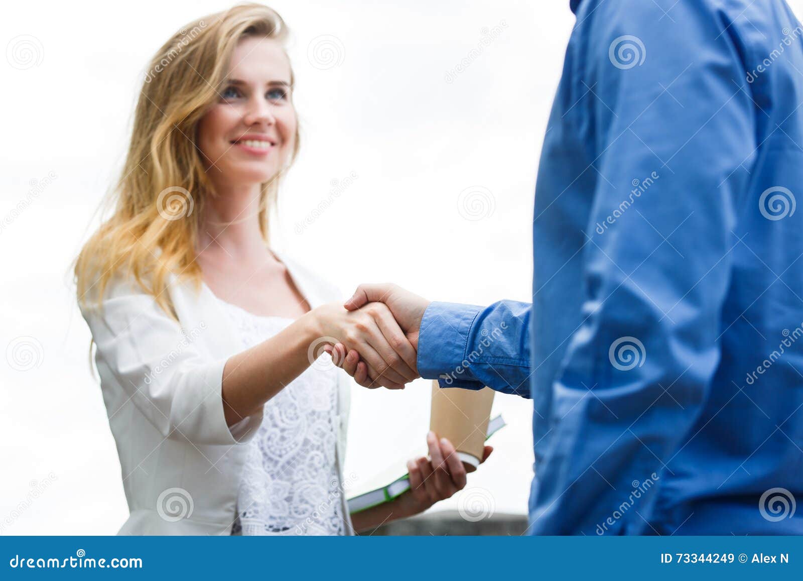 Two People Give Handshake after Agreement. Stock Image - Image of ...