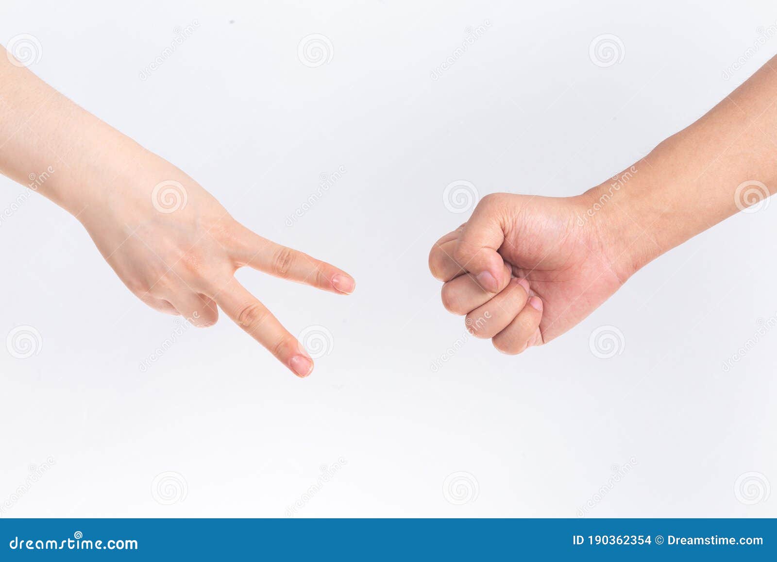 Two People Guessing Fist on a White Background Stock Photo - Image of ...