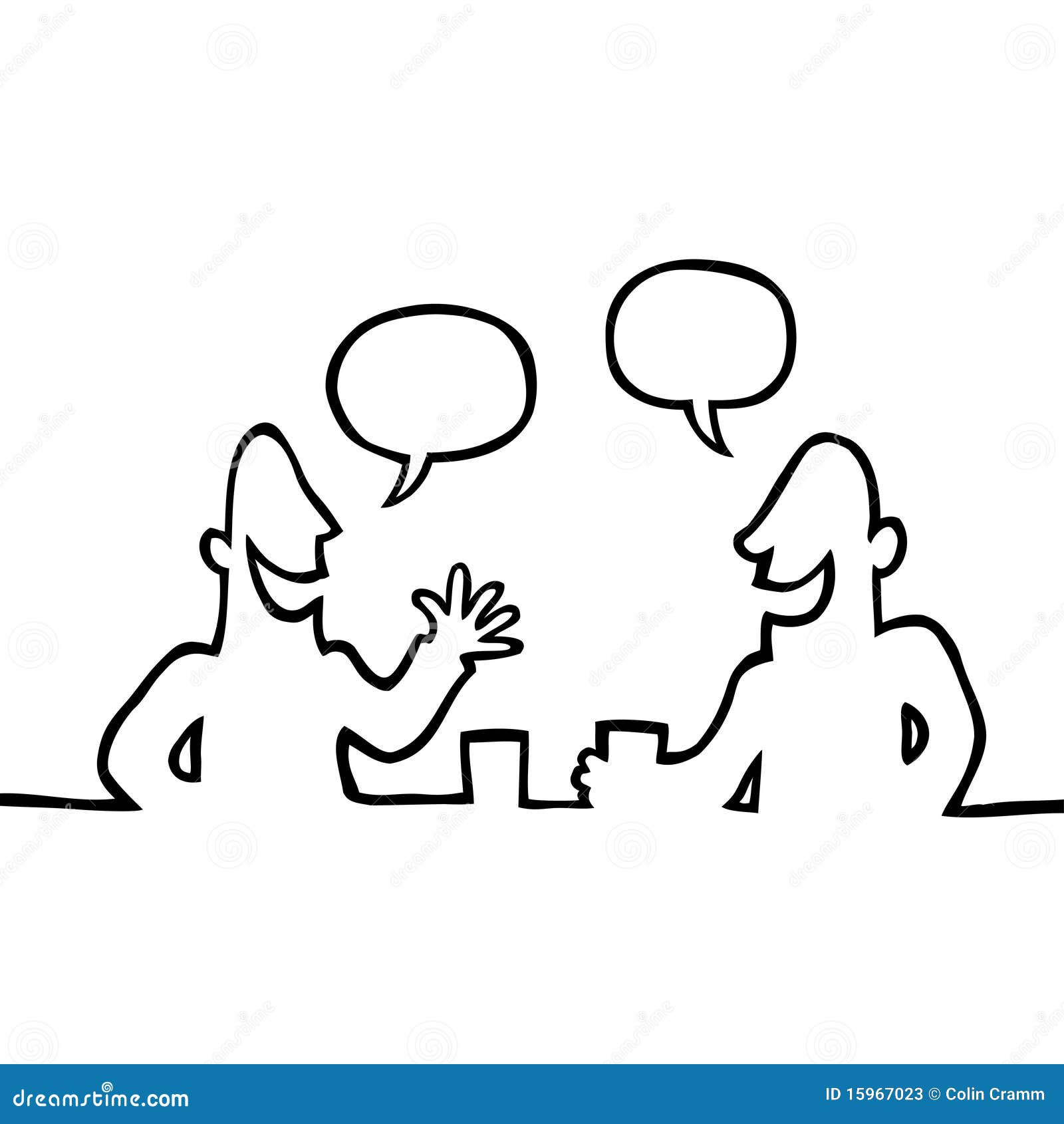 Two People Having a Friendly Chat Stock Vector - Illustration of happy ...