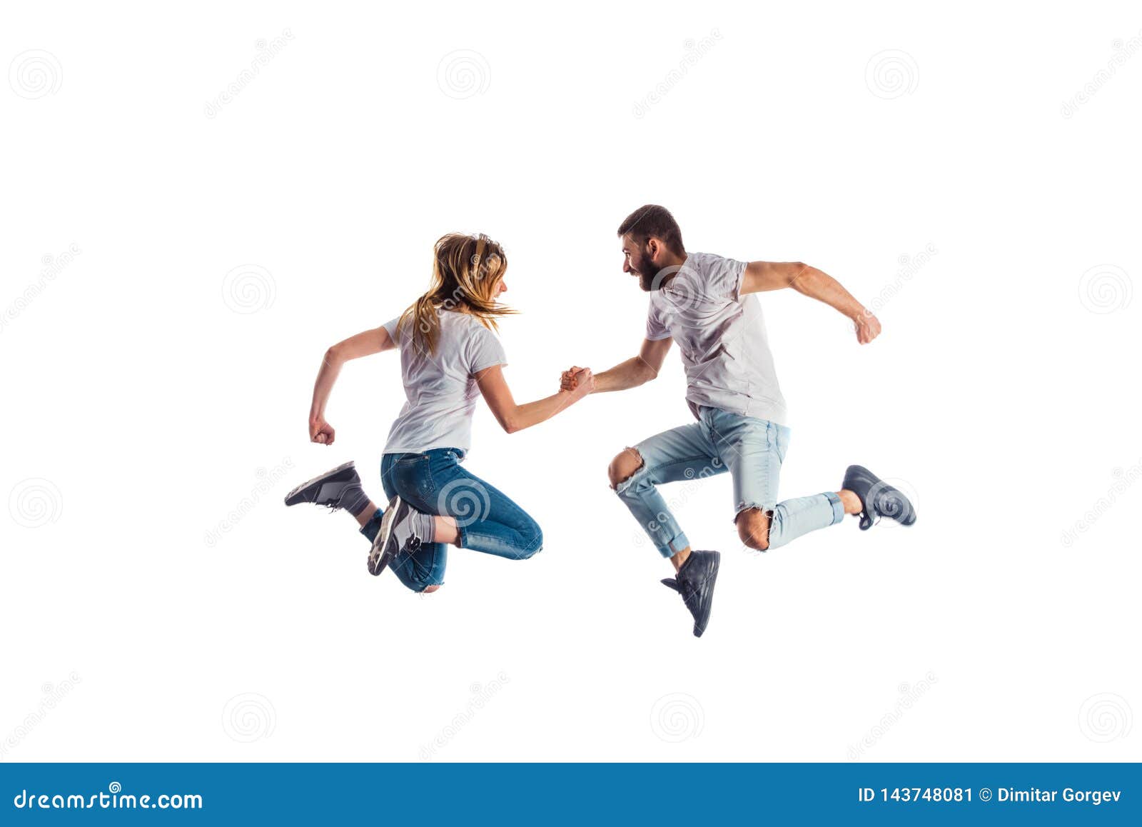 Couple Jumping during Training Dances Stock Image - Image of activity ...