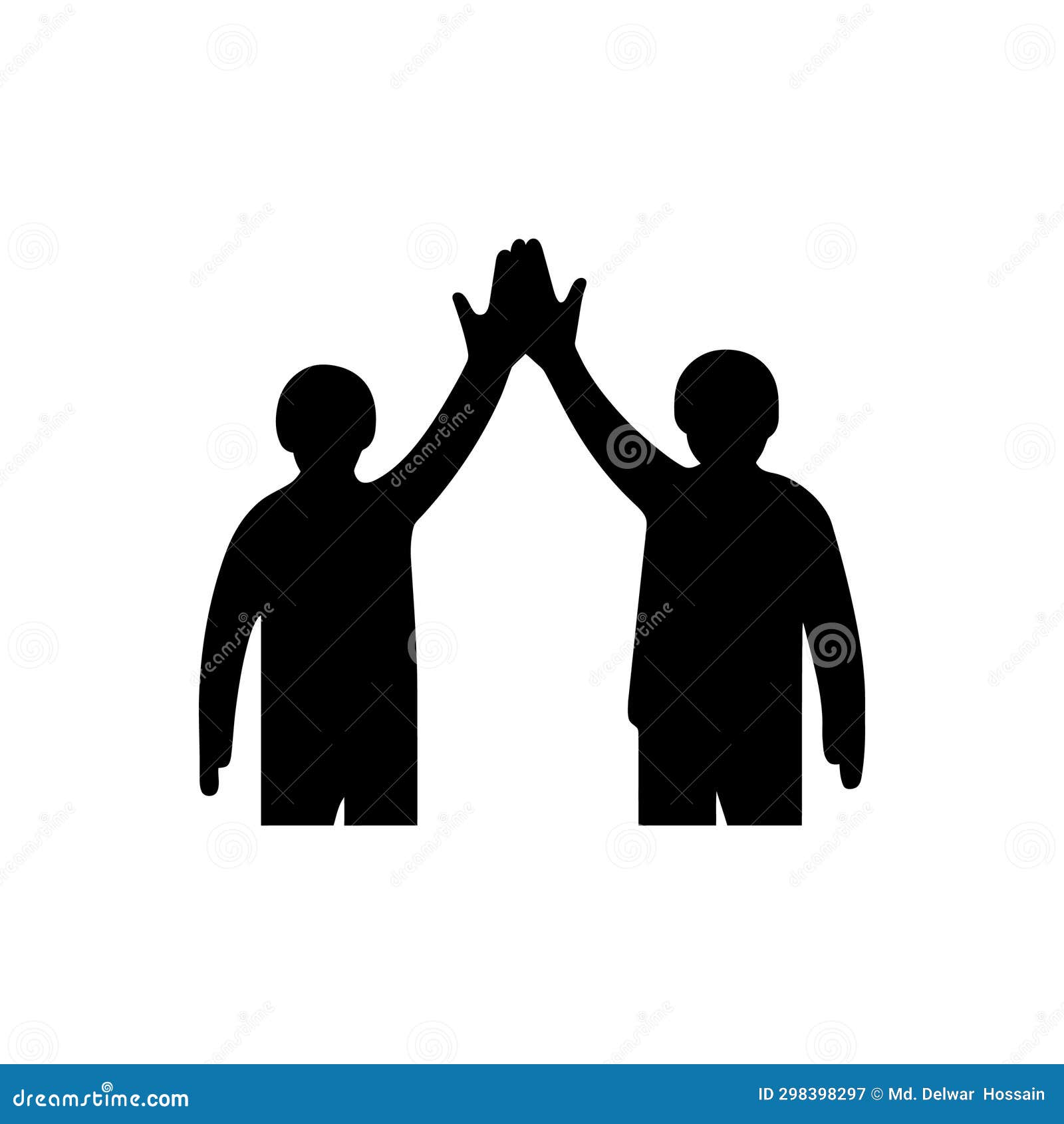 Two People High-fiving Icon Stock Vector - Illustration of icon, symbol ...