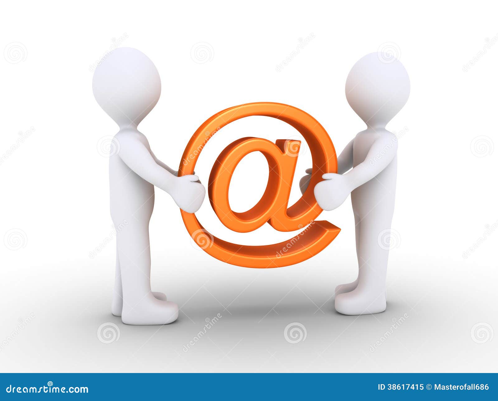 Two People Holding E-mail Symbol Stock Illustration - Illustration of ...