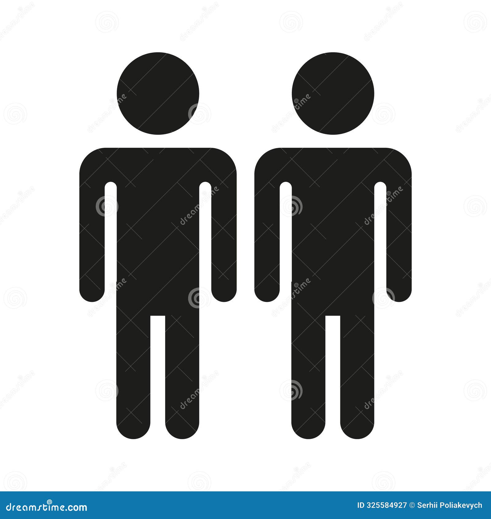Two People Icon. Black Silhouette Symbol. Vector Simple Illustration ...