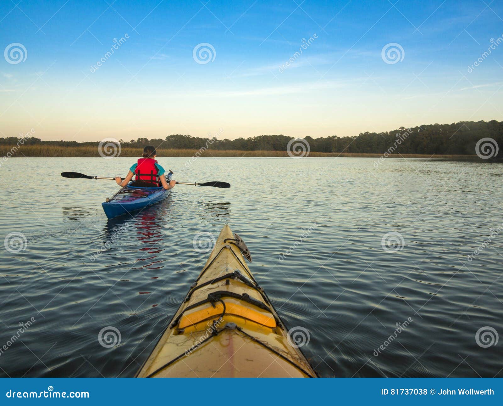 Two people kayaking stock photo. Image of nature, pursuit - 81737038