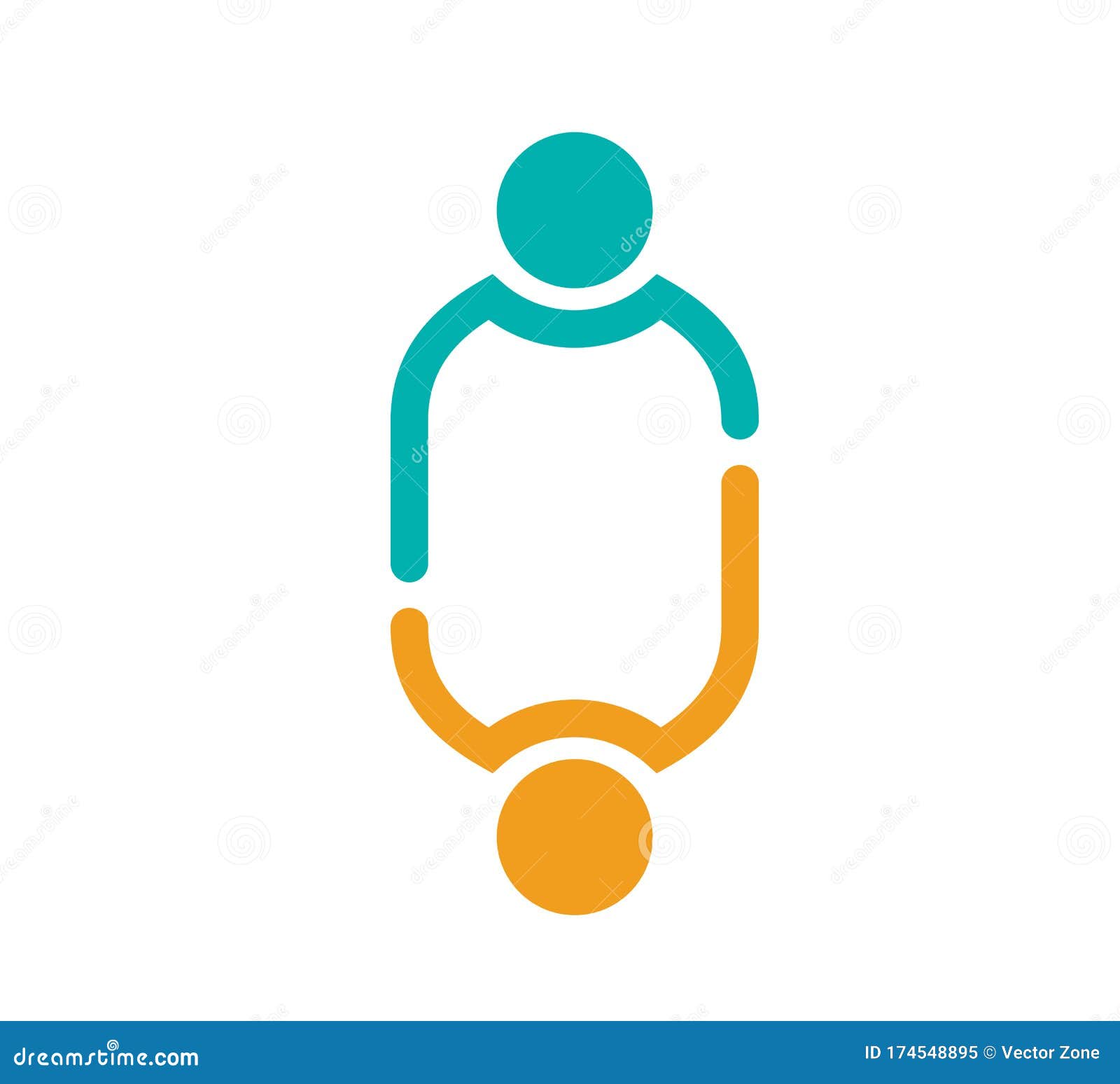 Two People Logo Linked. People Couple Logo Vector Stock Vector ...