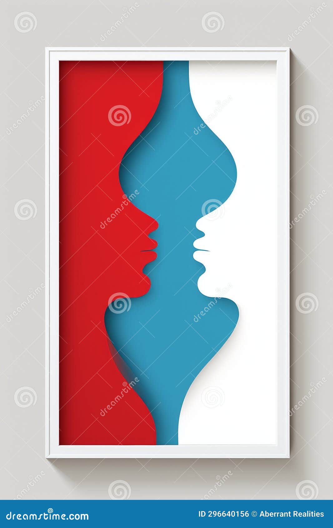 Two People are Looking at Each Other in a White Frame Stock ...