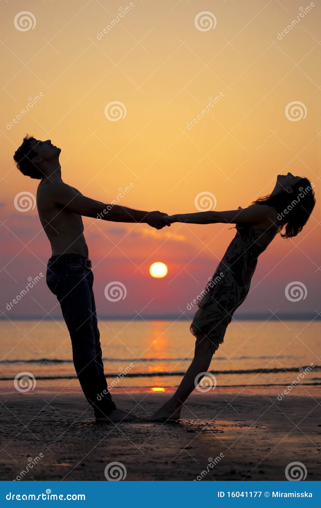 Two People in Love at Sunset Stock Image - Image of people, female ...