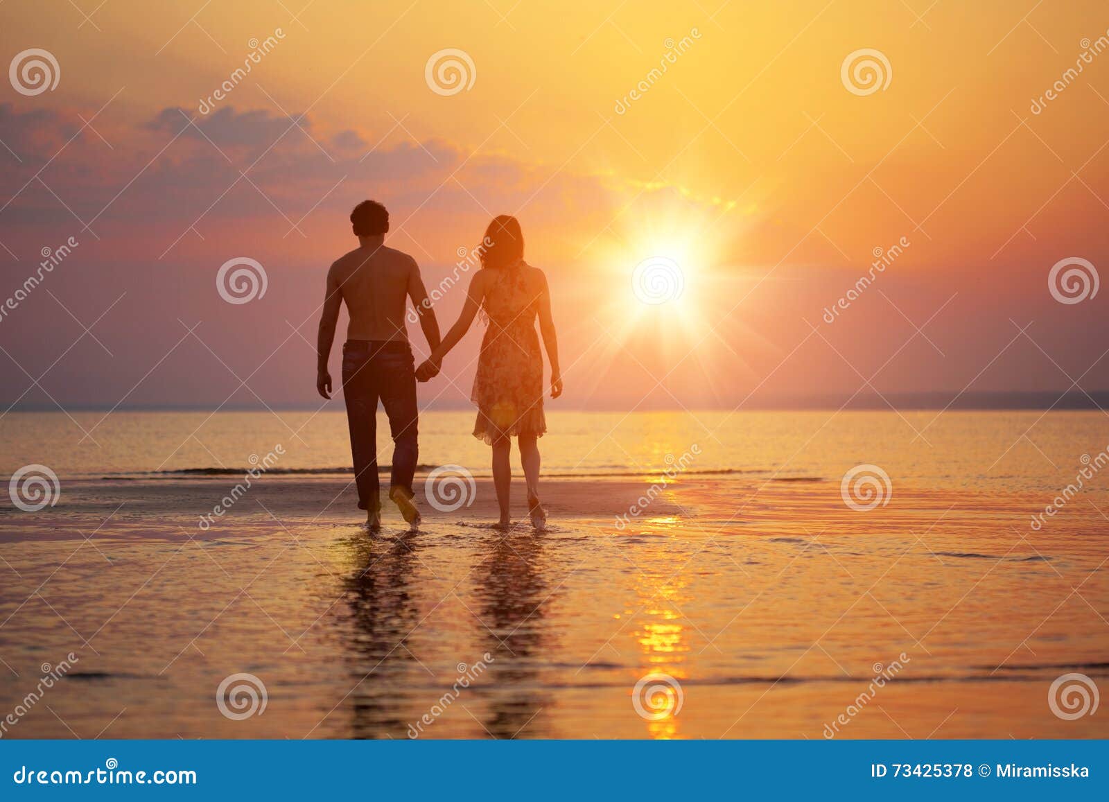 Two People in Love at Sunset Stock Photo - Image of lifestyle ...