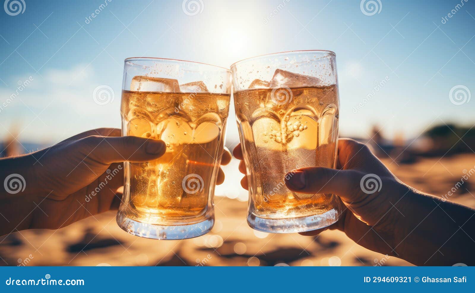 Two People Making a Toast with Beer Pint Glasses Stock Illustration ...
