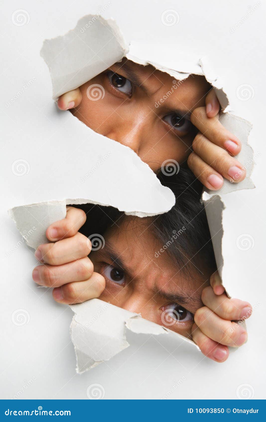 Two People Peeking From Hole In Wall Stock Photography | CartoonDealer ...