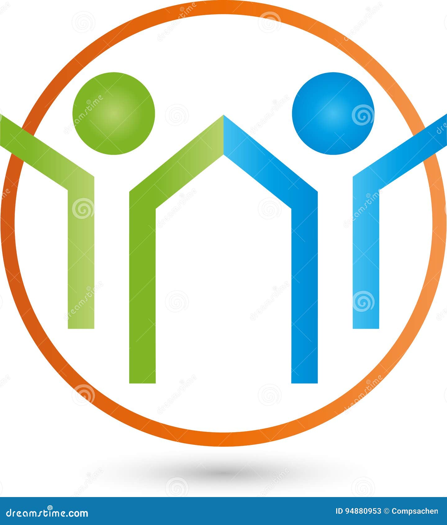 Two People, People and Team Logo Stock Vector - Illustration of ...