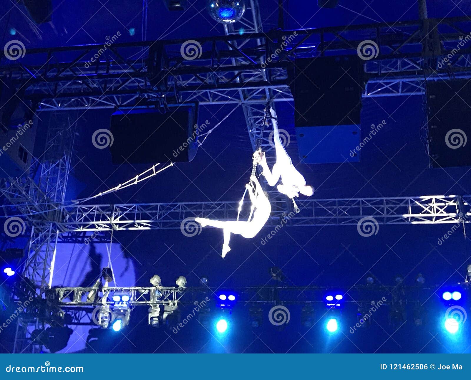 Two People are Performing on the Circus Stage Stock Photo - Image of ...
