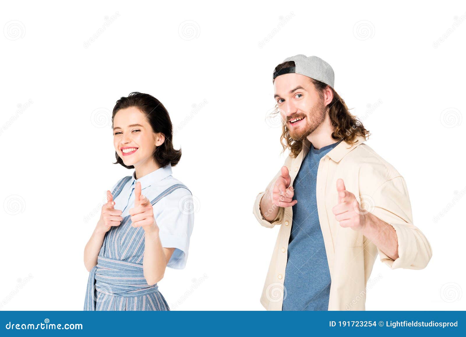Two People Pointing with Fingers at Camera Stock Photo - Image of ...