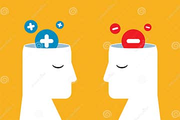 Two People with Positive and Negative Mind. Vector Illustration Stock ...